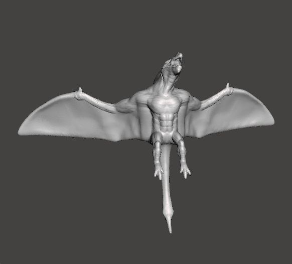 HUMANOID PTERAMONSTER FIGURE MODEL ANIMAL CREATURE DND RPG 3D model 3D ...