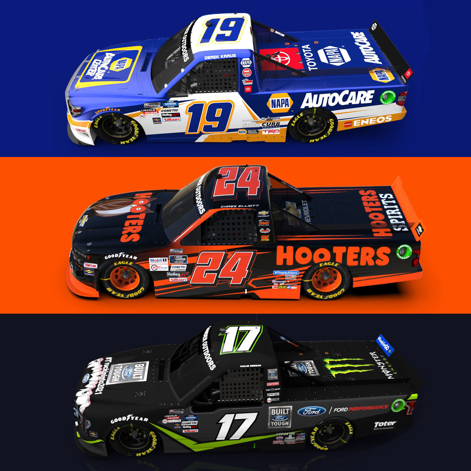 3D Model Collection Nascar Truck Cws 2020 VR / AR / low-poly | CGTrader