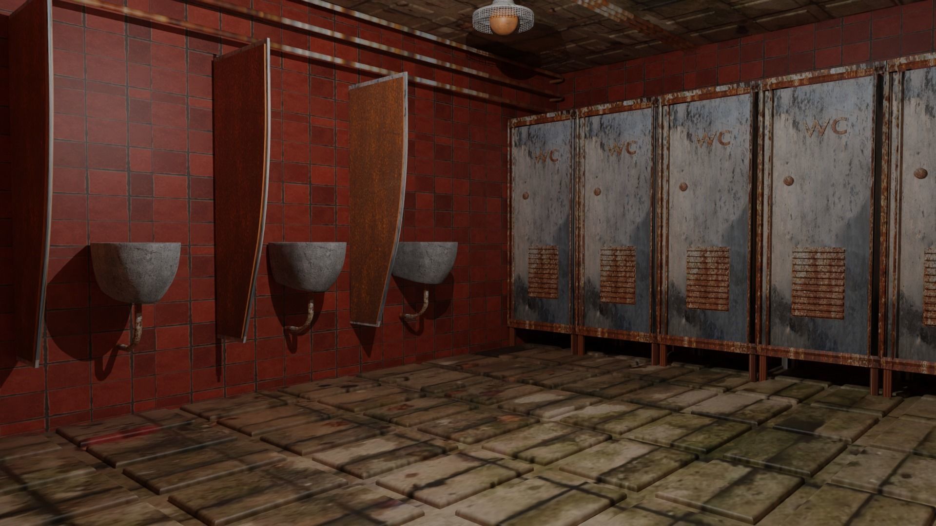 3d Model Creepy Restroom Wc Vr Ar Low Poly Cgtrader