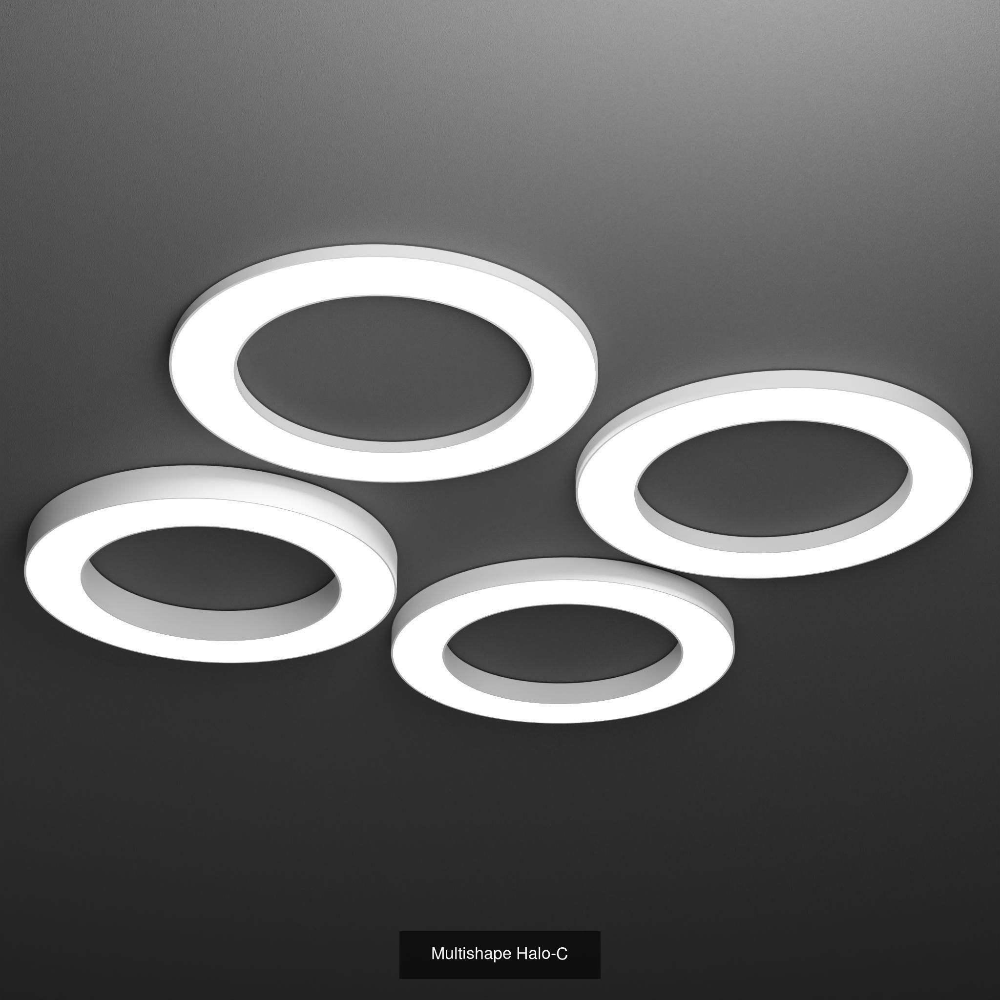 30 ceiling LED lights in various shapes - cable suspended 3D Model ...