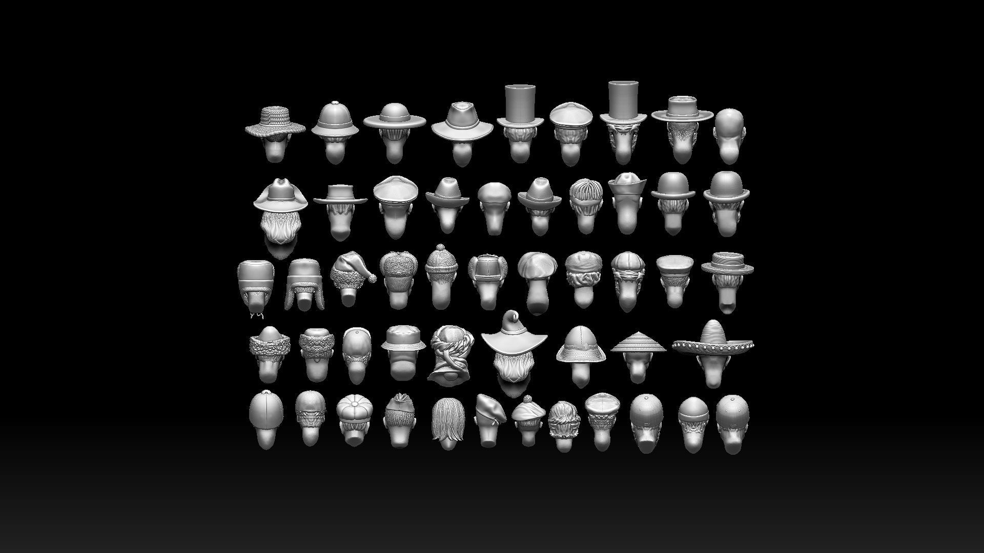 male heads 3D model 3D printable | CGTrader