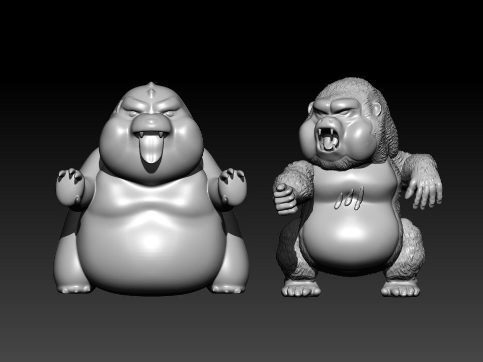 KONG VS GODZILLA CHIBI - 3D PRINT 3D model 3D printable | CGTrader