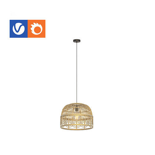 QAZQA - Michelle pendant rattan lamp 3D model | CGTrader