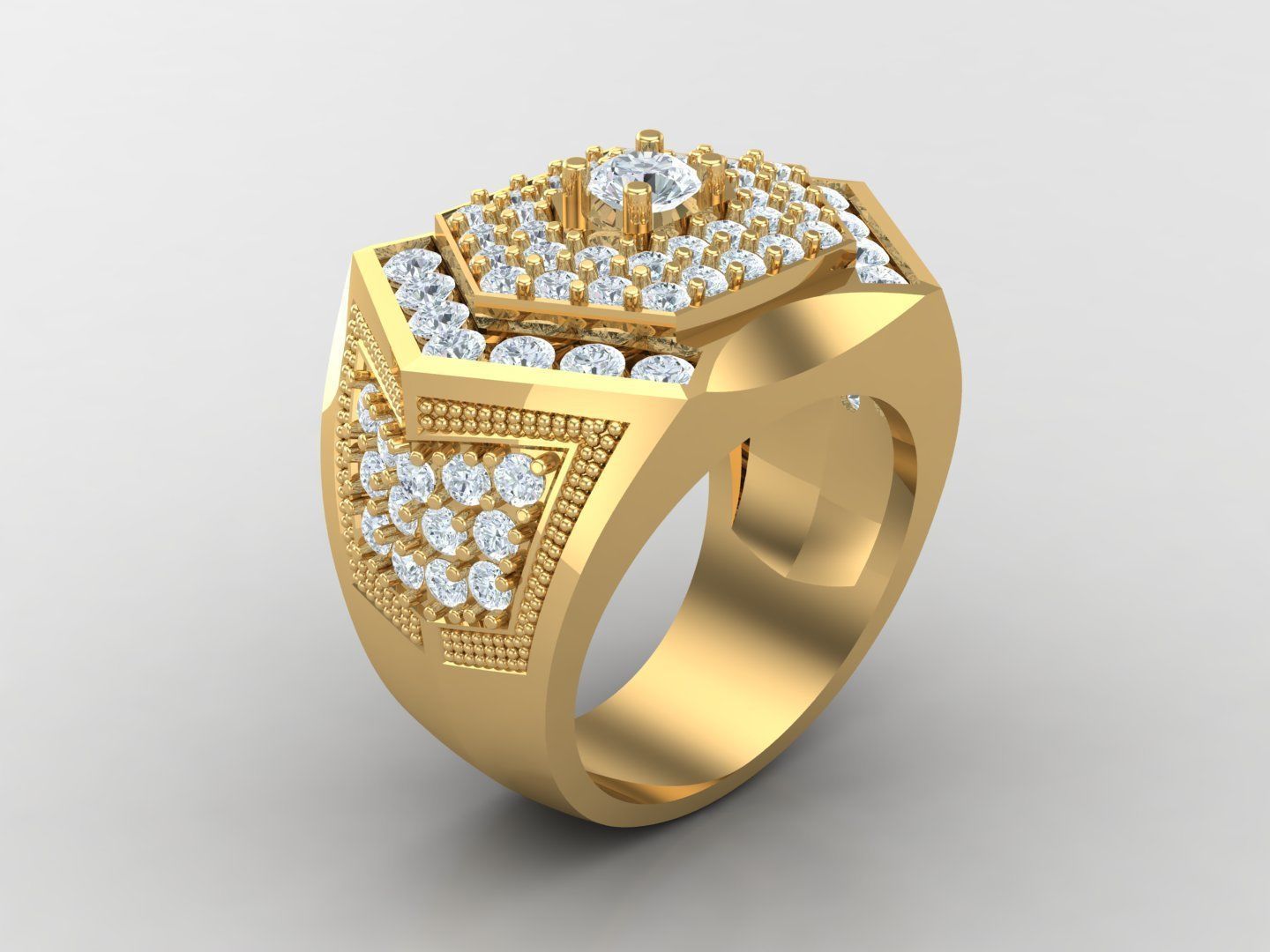 Diamond Man Ring 1MR11 3D model 3D printable | CGTrader