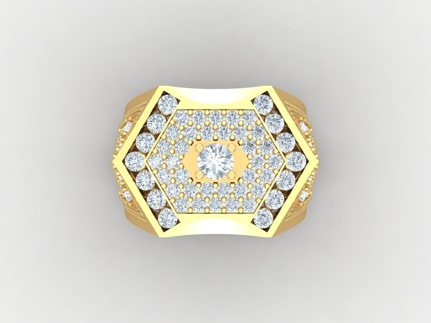 Diamond Man Ring 1MR11 3D model 3D printable | CGTrader