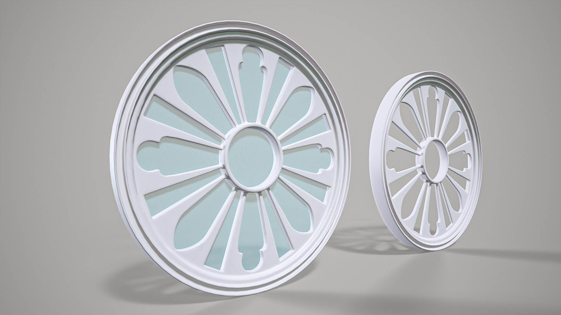 Highpoly Circular Gothic Window Type2 3D model | CGTrader