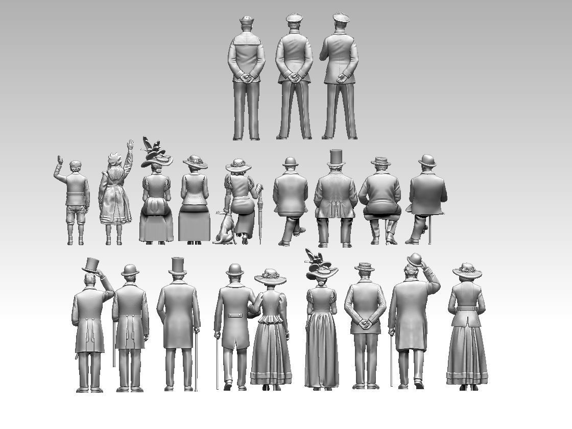 retro people 3D model 3D printable | CGTrader