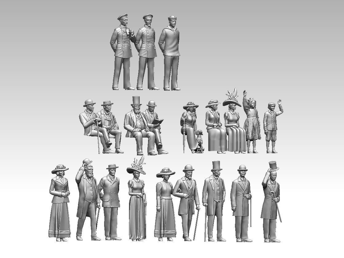 retro people 3D model 3D printable | CGTrader