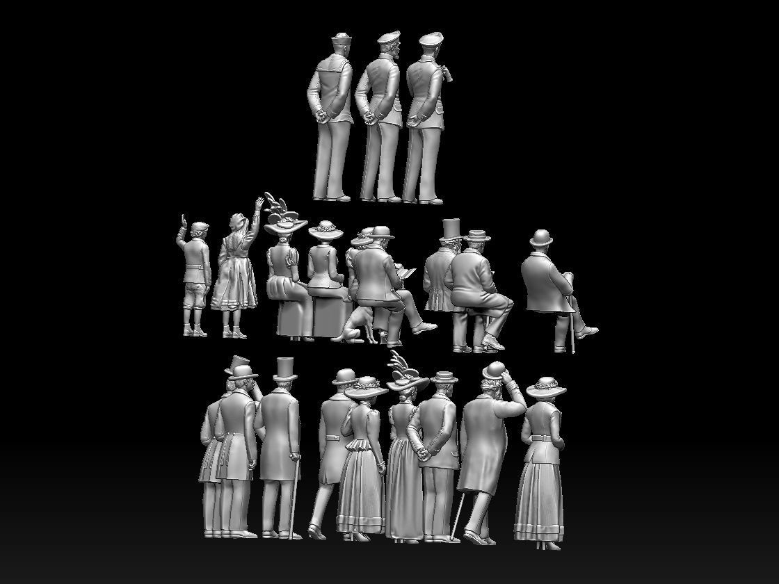 retro people 3D model 3D printable | CGTrader