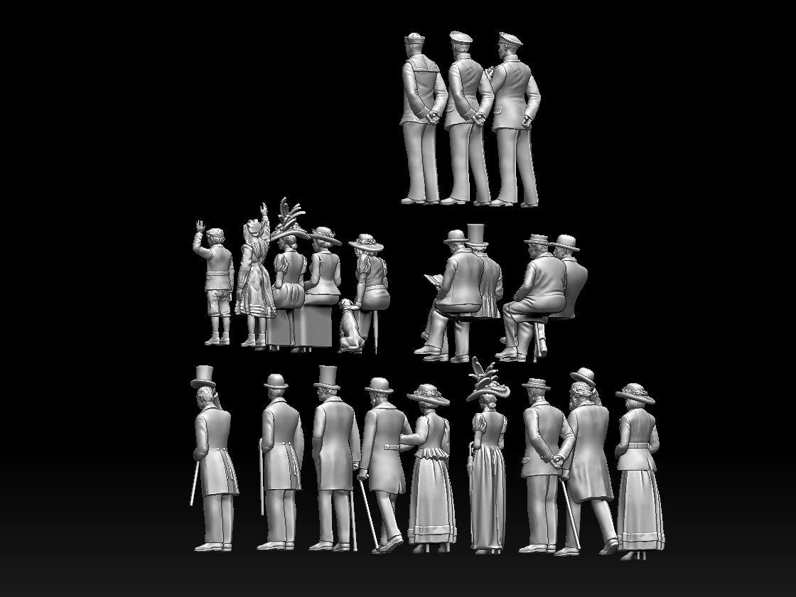 retro people 3D model 3D printable | CGTrader