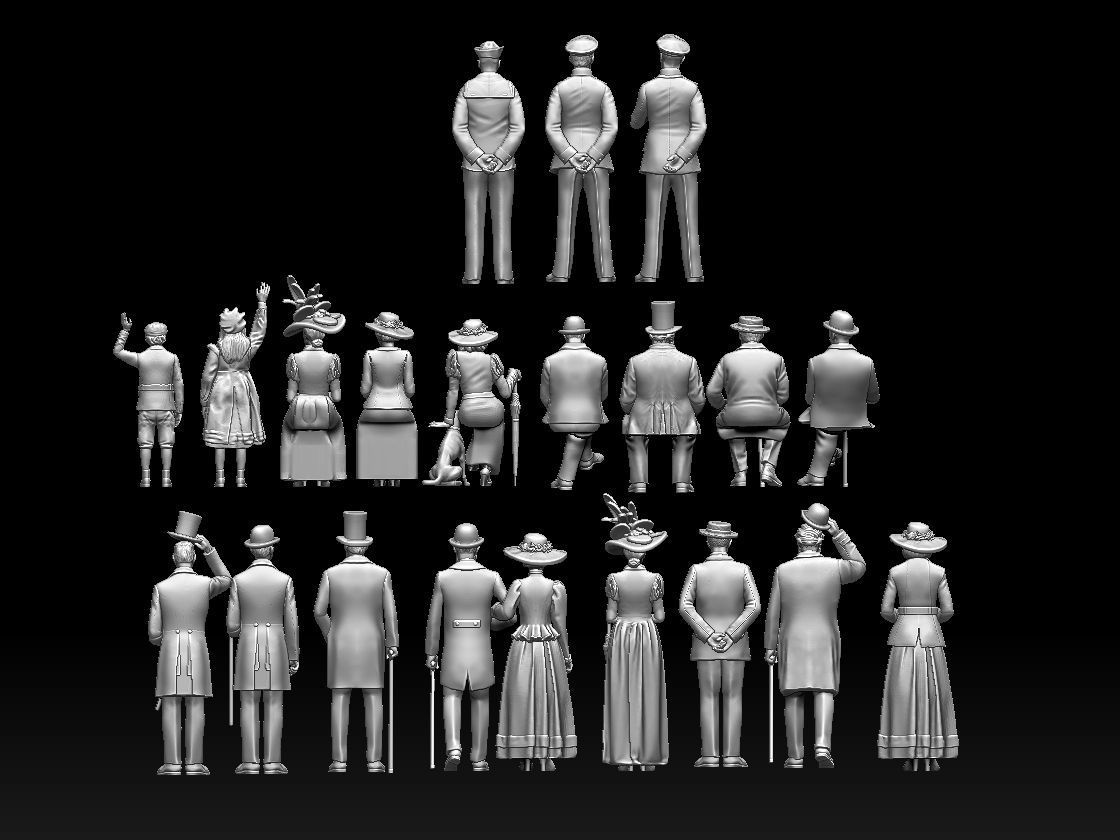retro people 3D model 3D printable | CGTrader