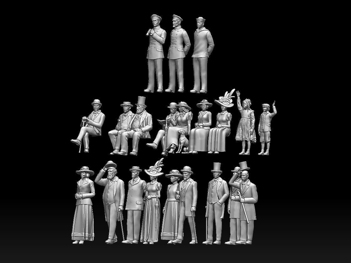 retro people 3D model 3D printable | CGTrader