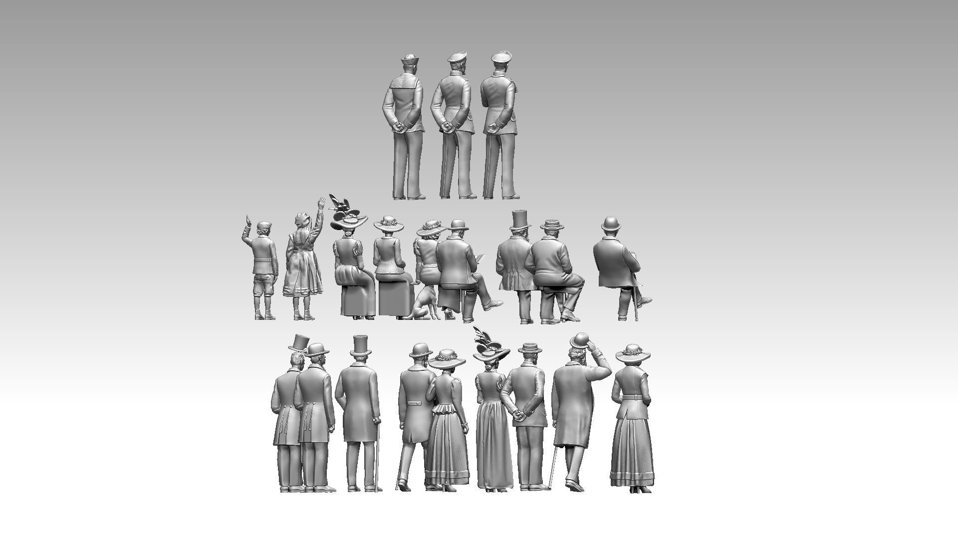 retro people 3D model 3D printable | CGTrader