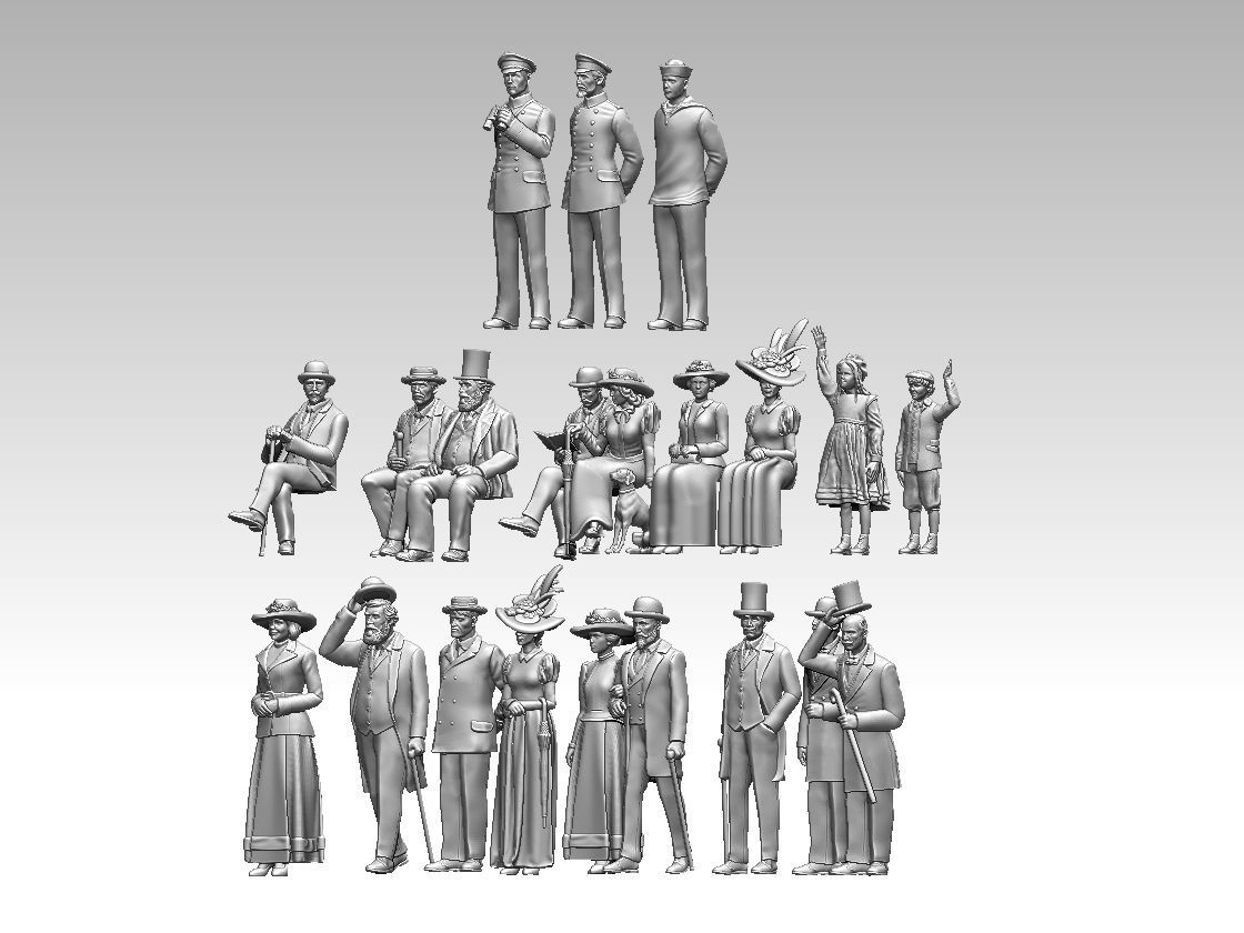 retro people 3D model 3D printable | CGTrader