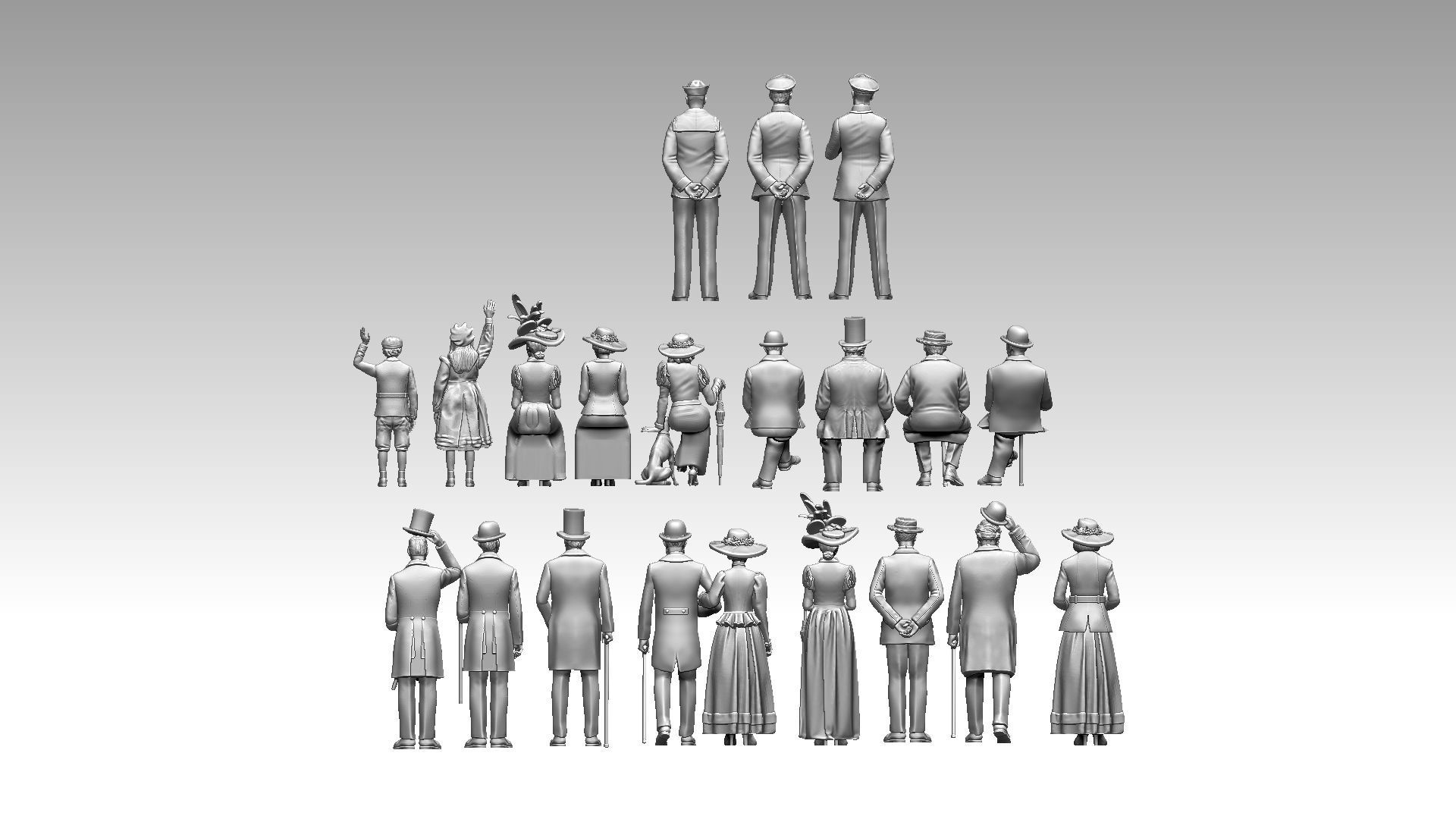 retro people 3D model 3D printable | CGTrader