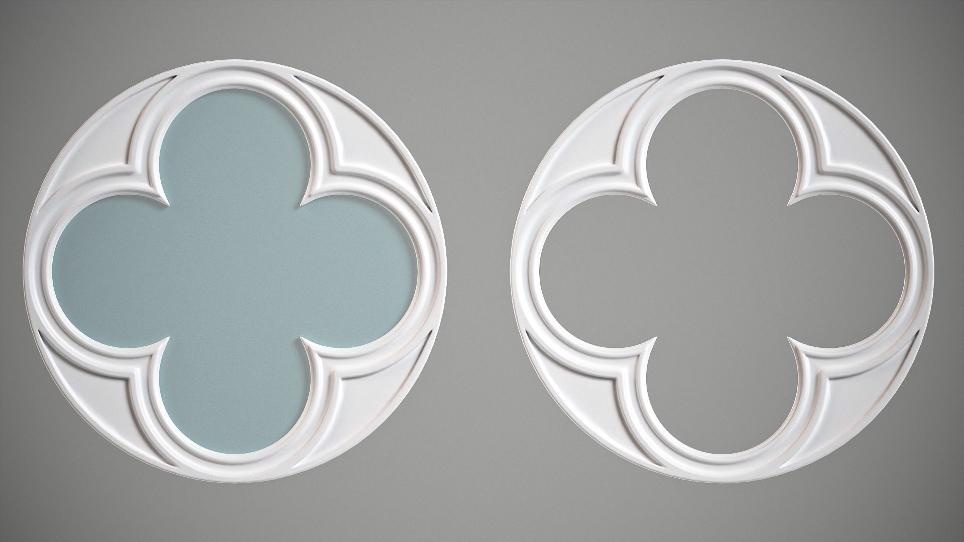 Highpoly Circular Gothic Window Type3 3D model | CGTrader