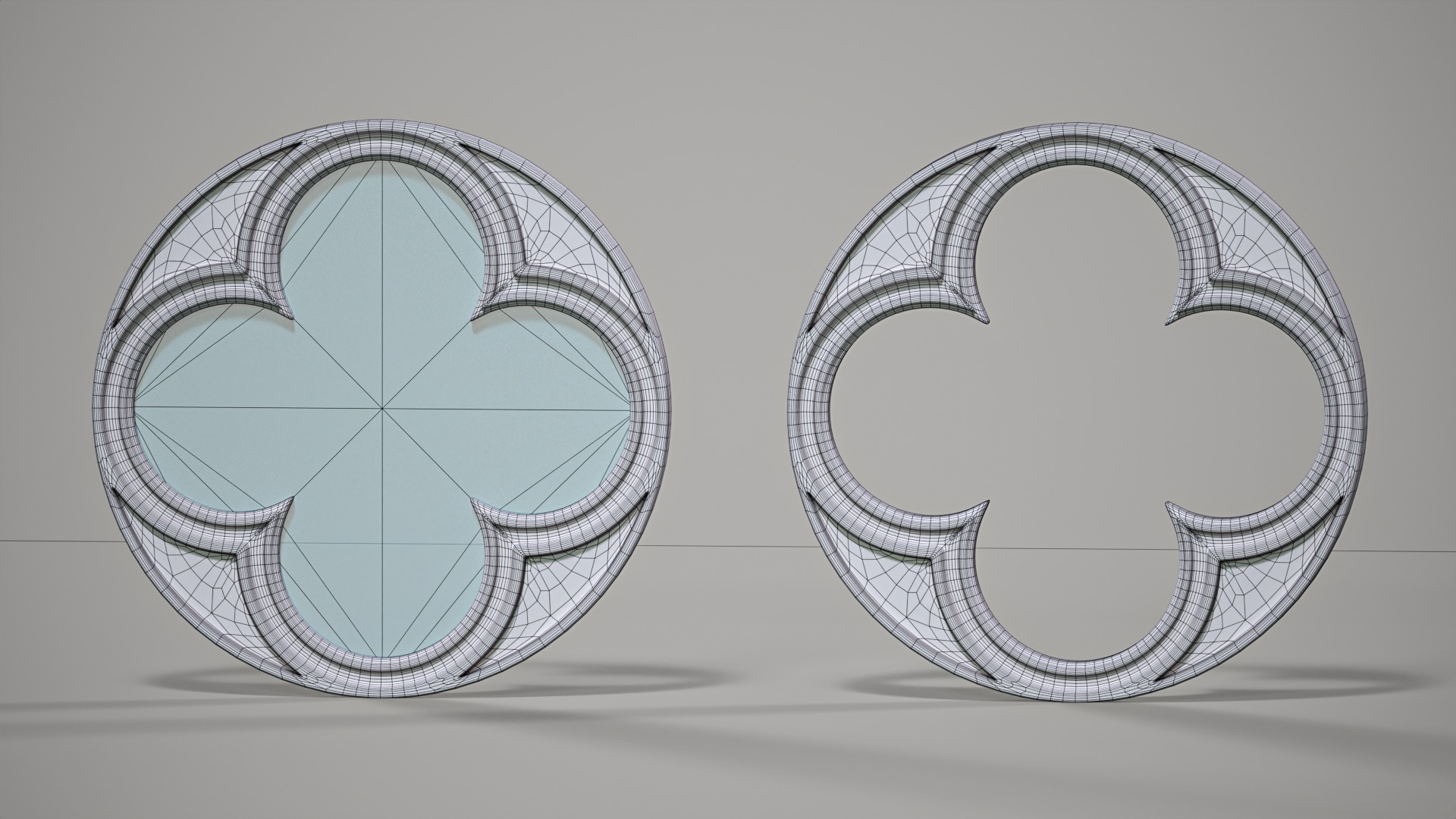 Highpoly Circular Gothic Window Type3 3D model | CGTrader
