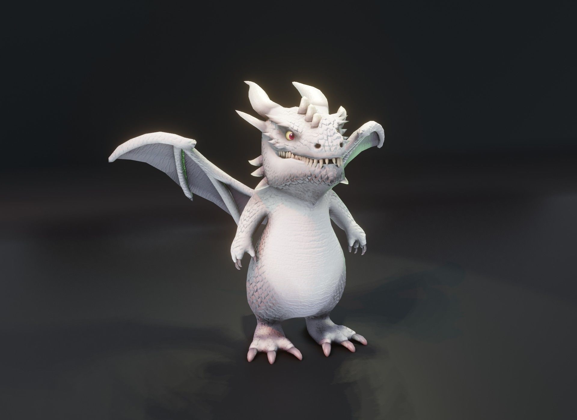 3D model Cartoon White Dragon 3D Model VR / AR / low-poly | CGTrader