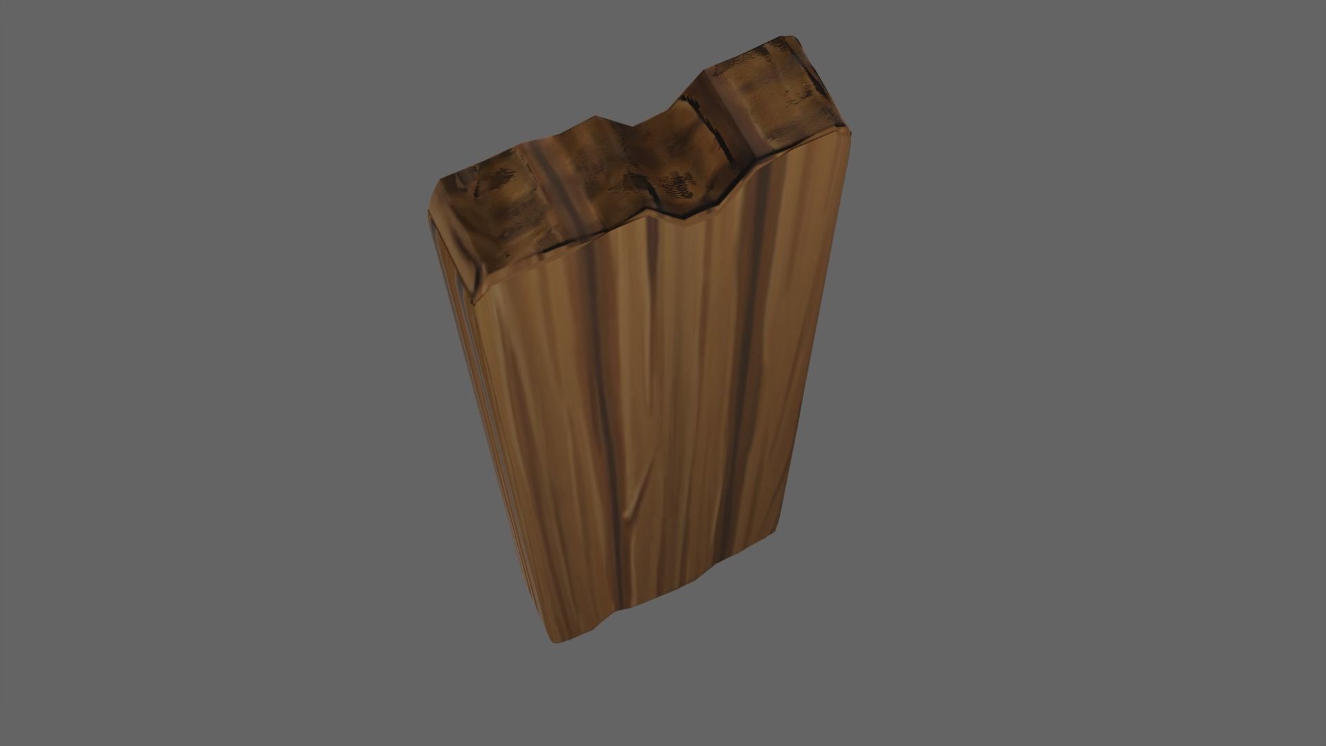 3D model Simple Low Poly Wood Plank Asset with Textures VR / AR / low ...