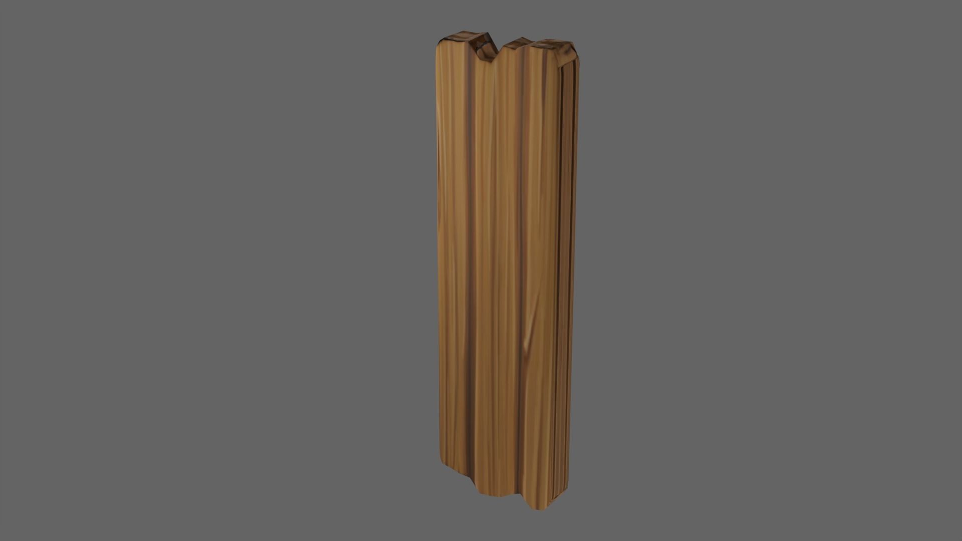3D model Simple Low Poly Wood Plank Asset with Textures VR / AR / low ...