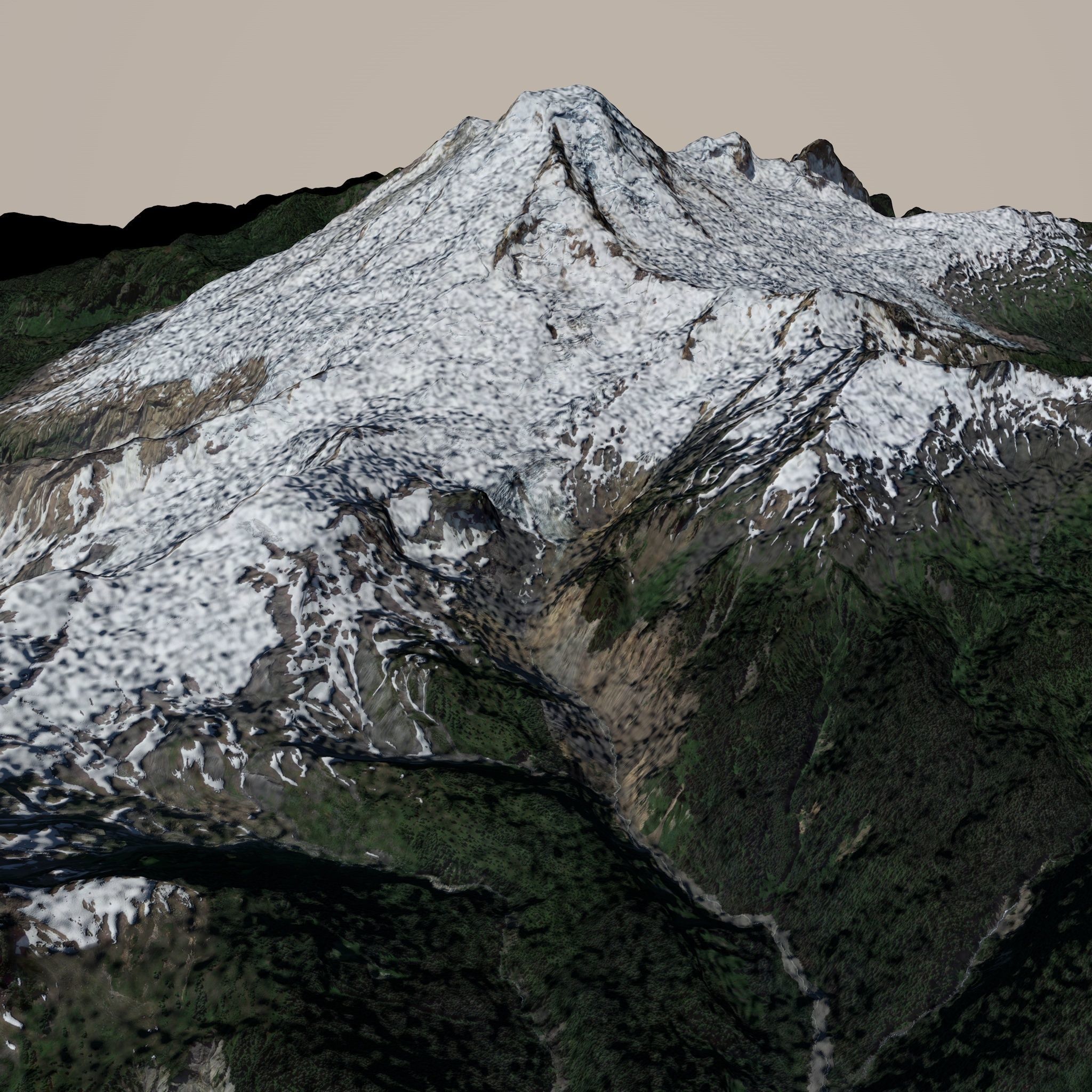 Relief map of Mount Baker Volcano Washington 3D model | CGTrader
