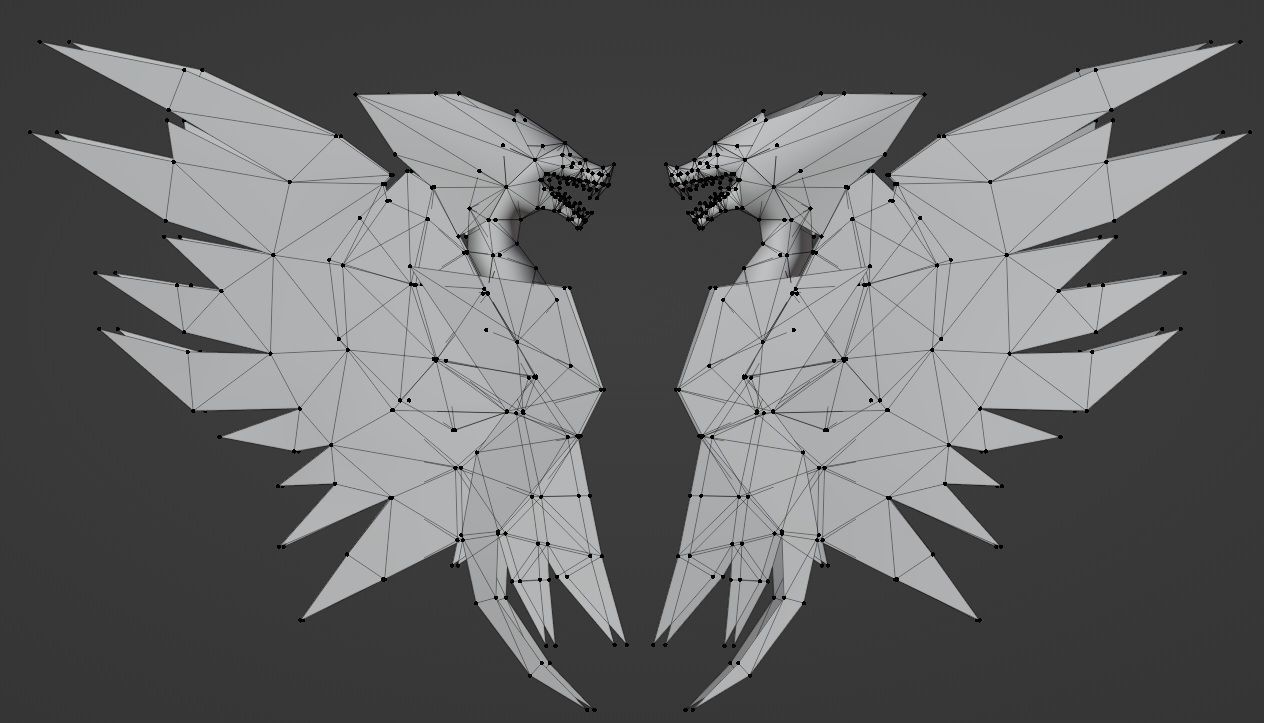 Golden Dragon Wing free VR / AR / low-poly 3D model animated rigged ...