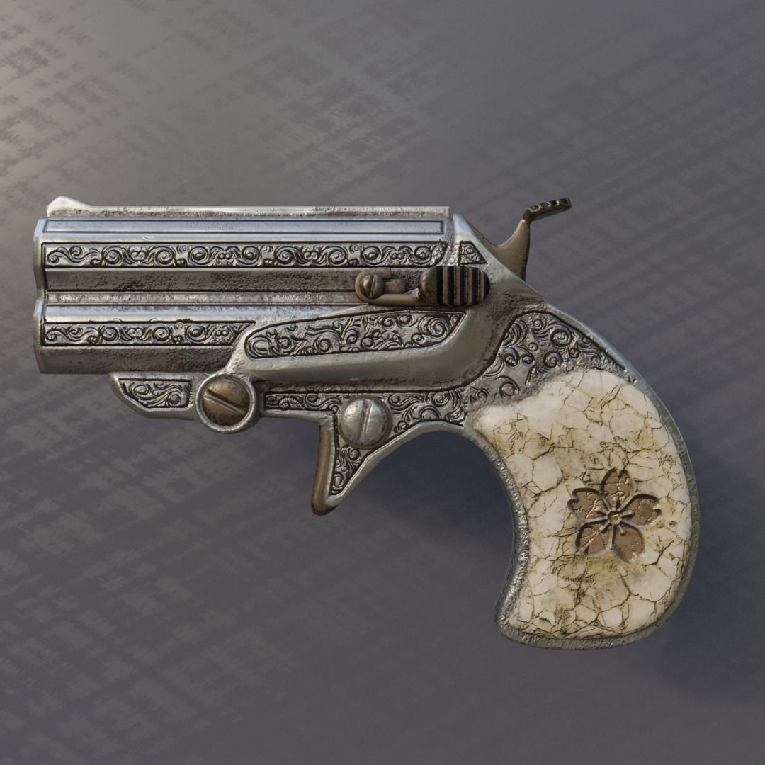 3D model Engraved Derringer VR / AR / low-poly | CGTrader