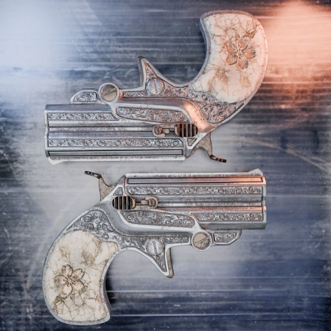 3D model Engraved Derringer VR / AR / low-poly | CGTrader