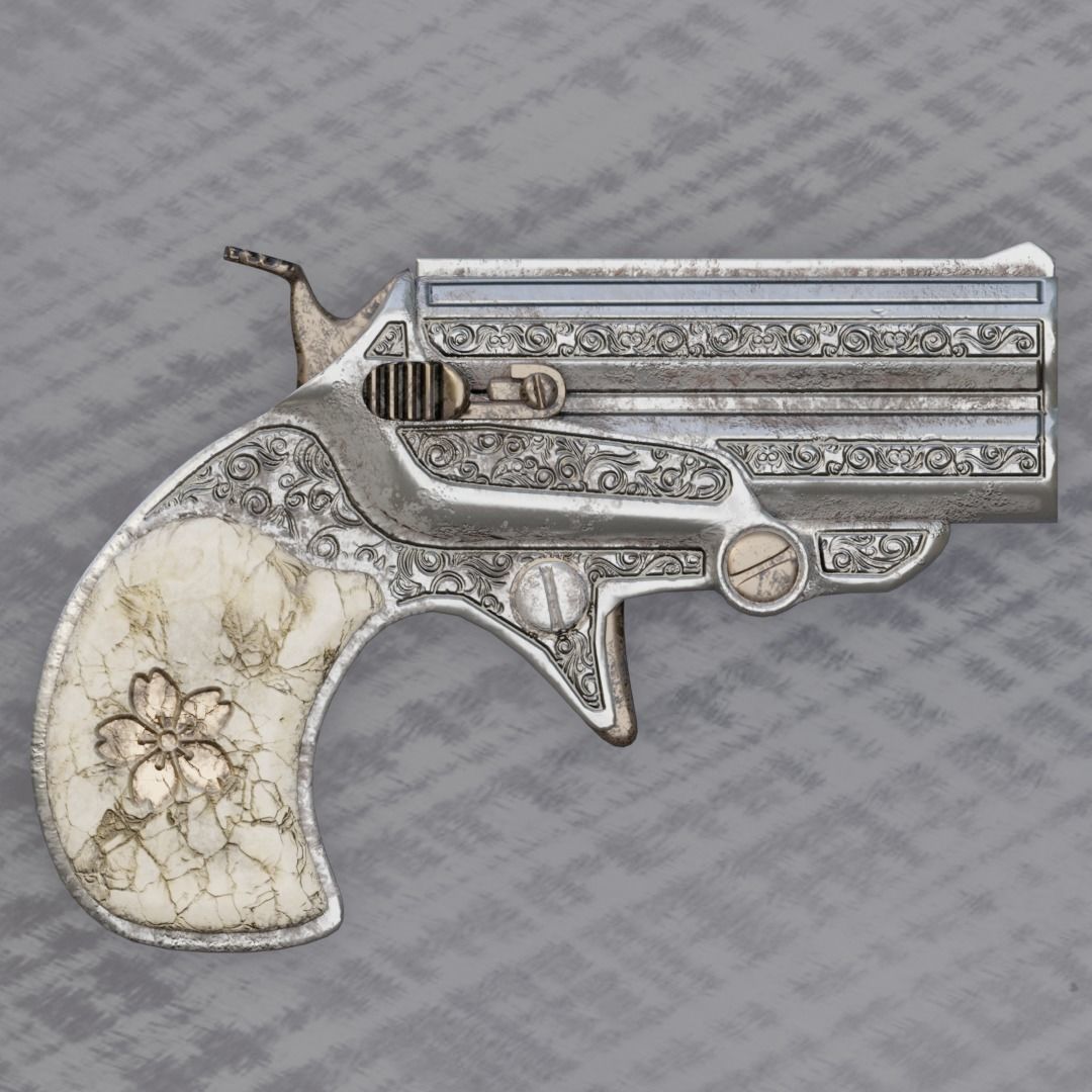 3D model Engraved Derringer VR / AR / low-poly | CGTrader