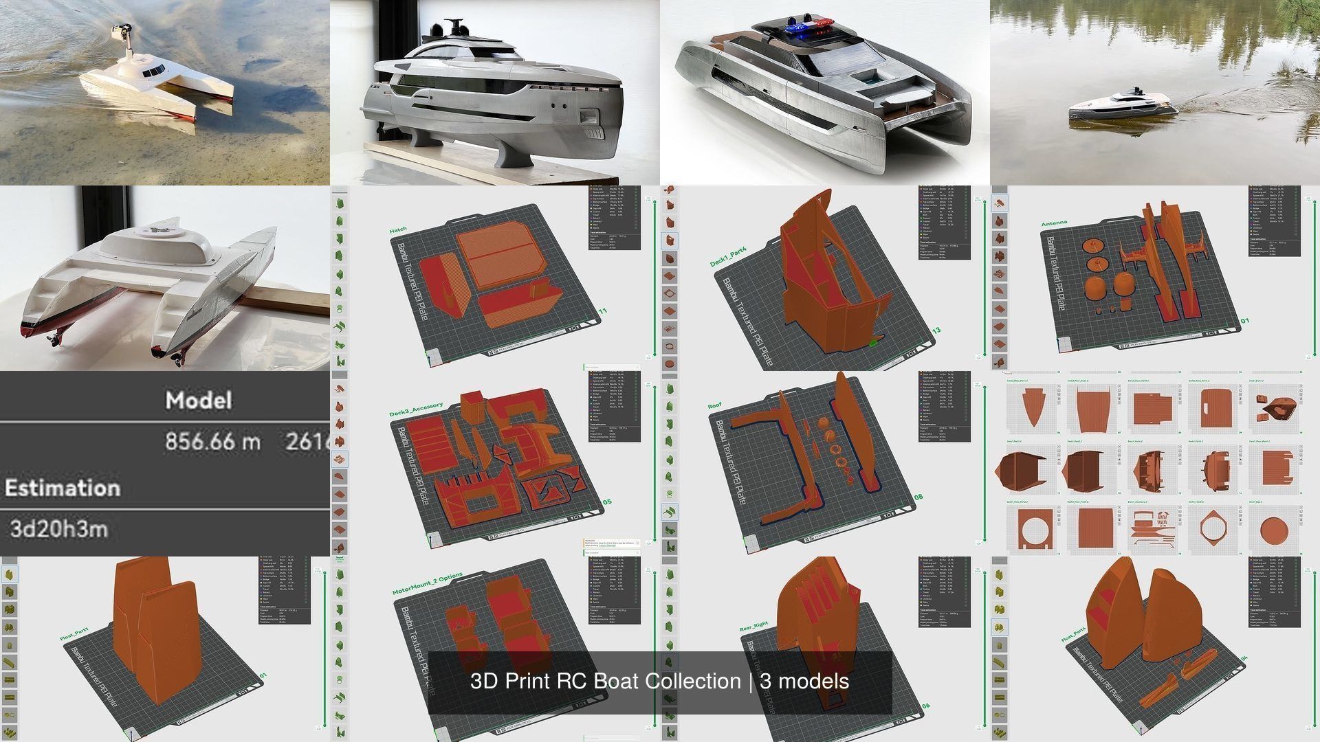 3D Print RC Boat Collection 3D printable | CGTrader