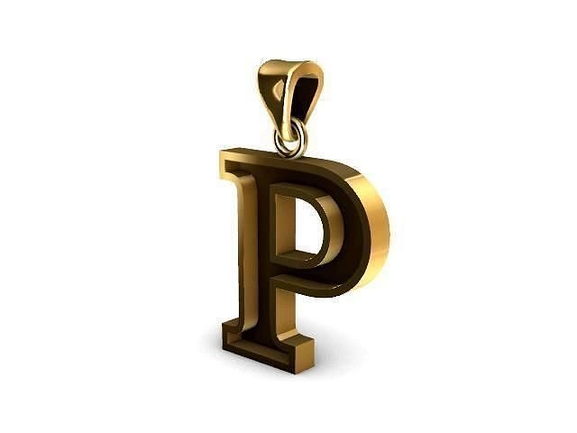 letter P pendant 3D model 3D printable | CGTrader