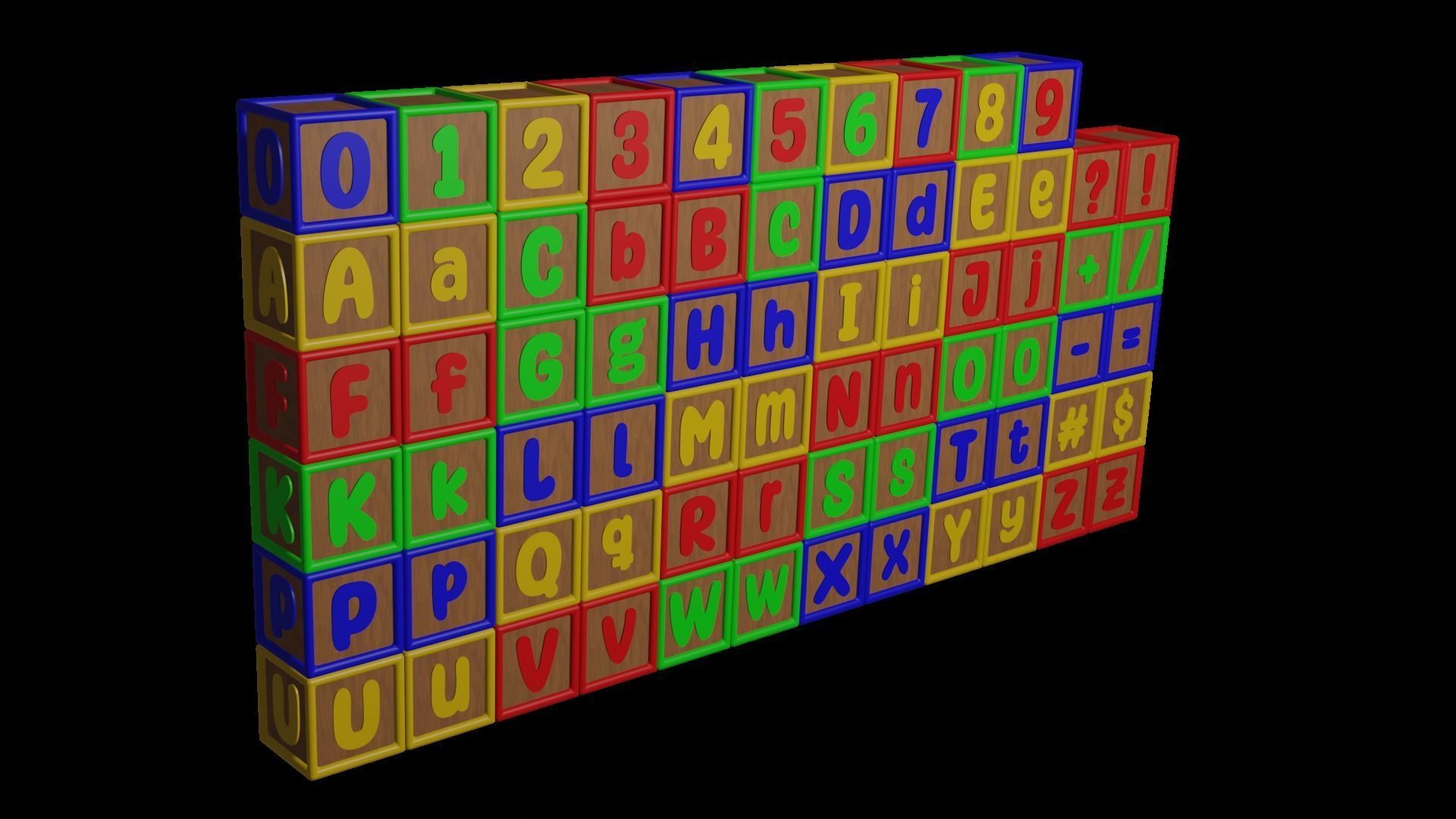 Alphabet Blocks Number Blocks for Kids Customizable 3D model | CGTrader