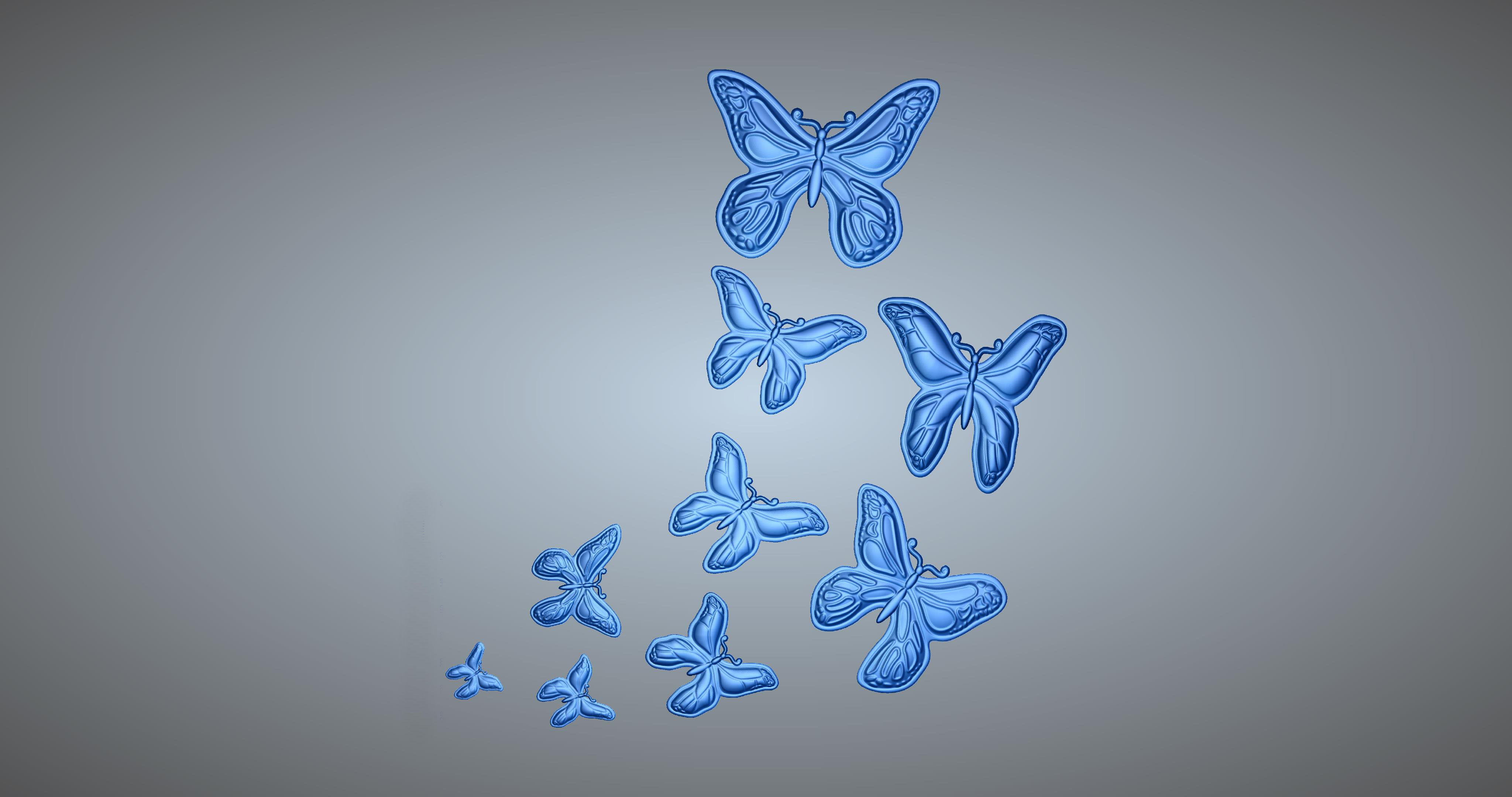 Butterflies Combo 3D model 3D printable | CGTrader
