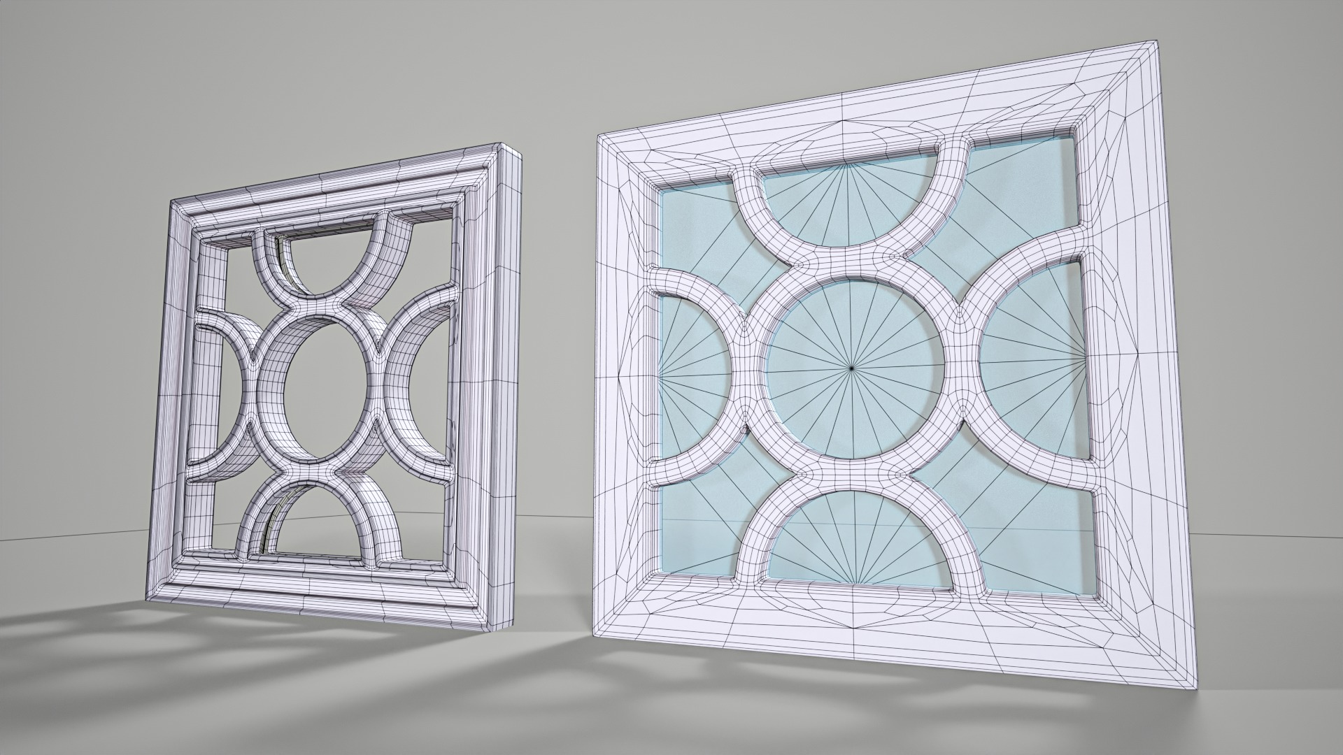 Highpoly Square Gothic Window Type1 3D model | CGTrader