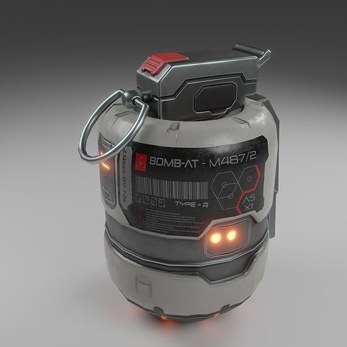 3D model sci-fi grenade attack VR / AR / low-poly | CGTrader