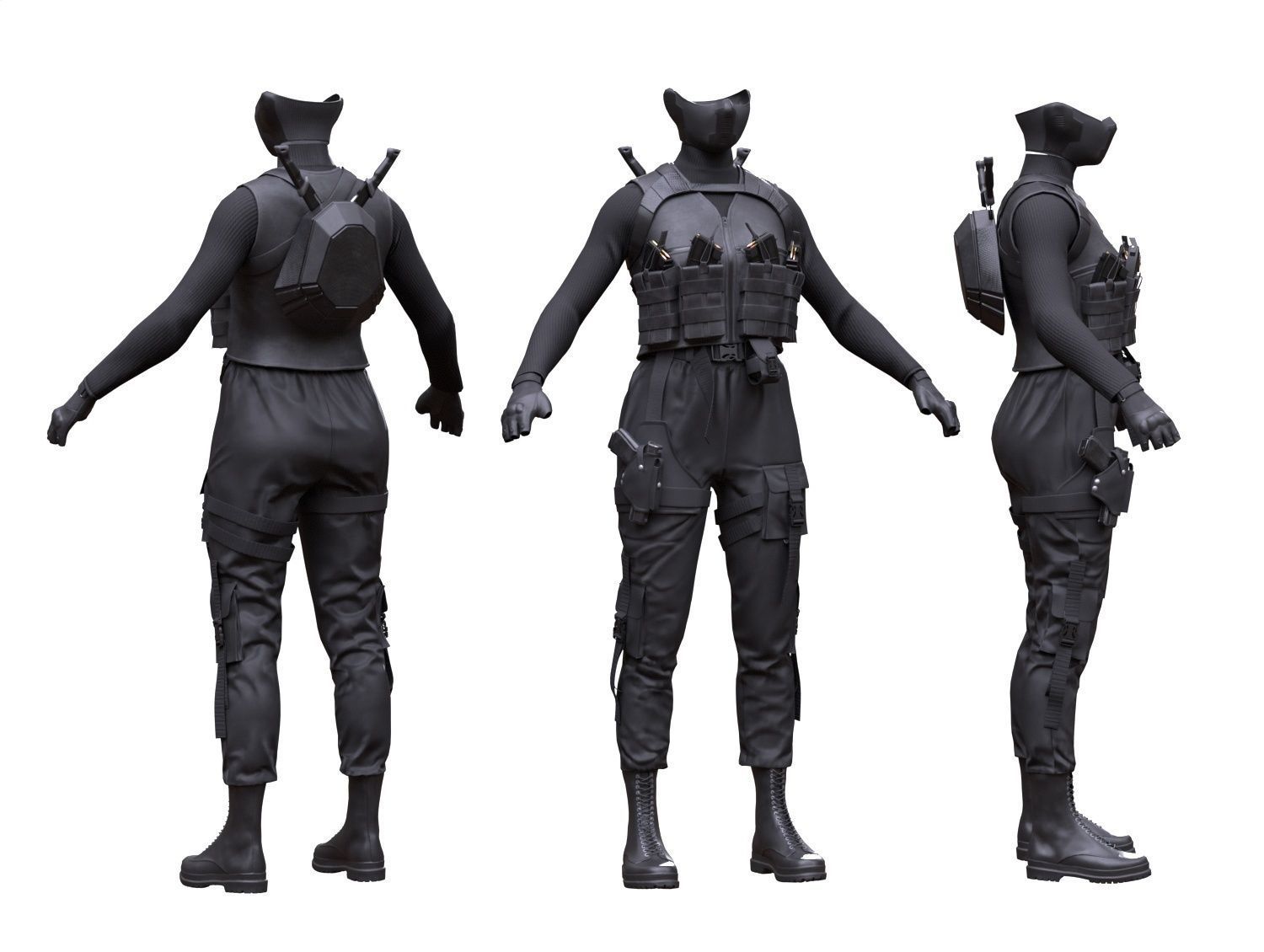 3D model Female Terrorist Outfit VR / AR / low-poly | CGTrader