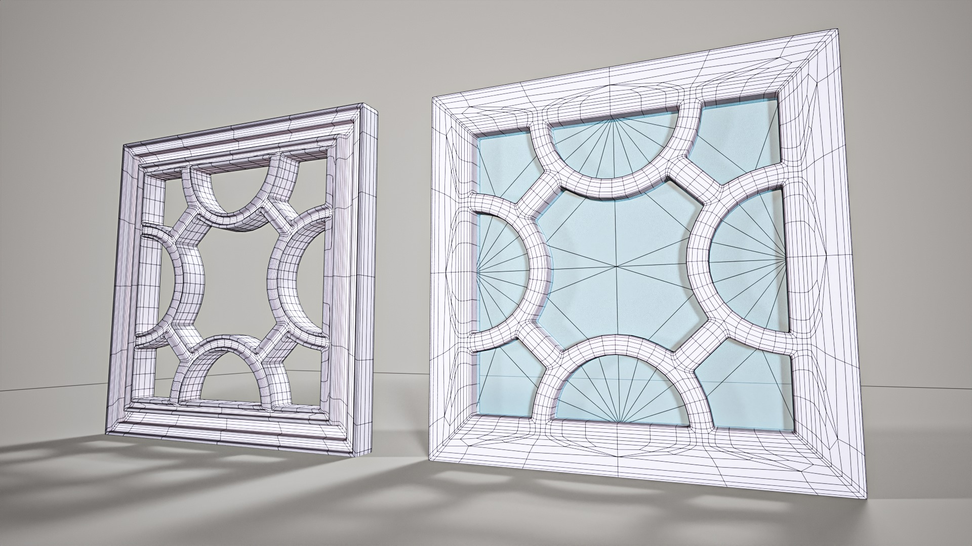Highpoly Square Gothic Window Type2 3D model | CGTrader