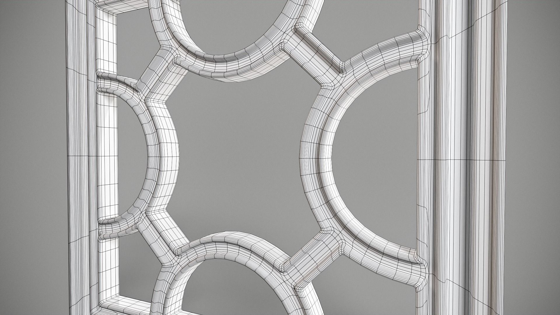 Highpoly Square Gothic Window Type2 3D model | CGTrader