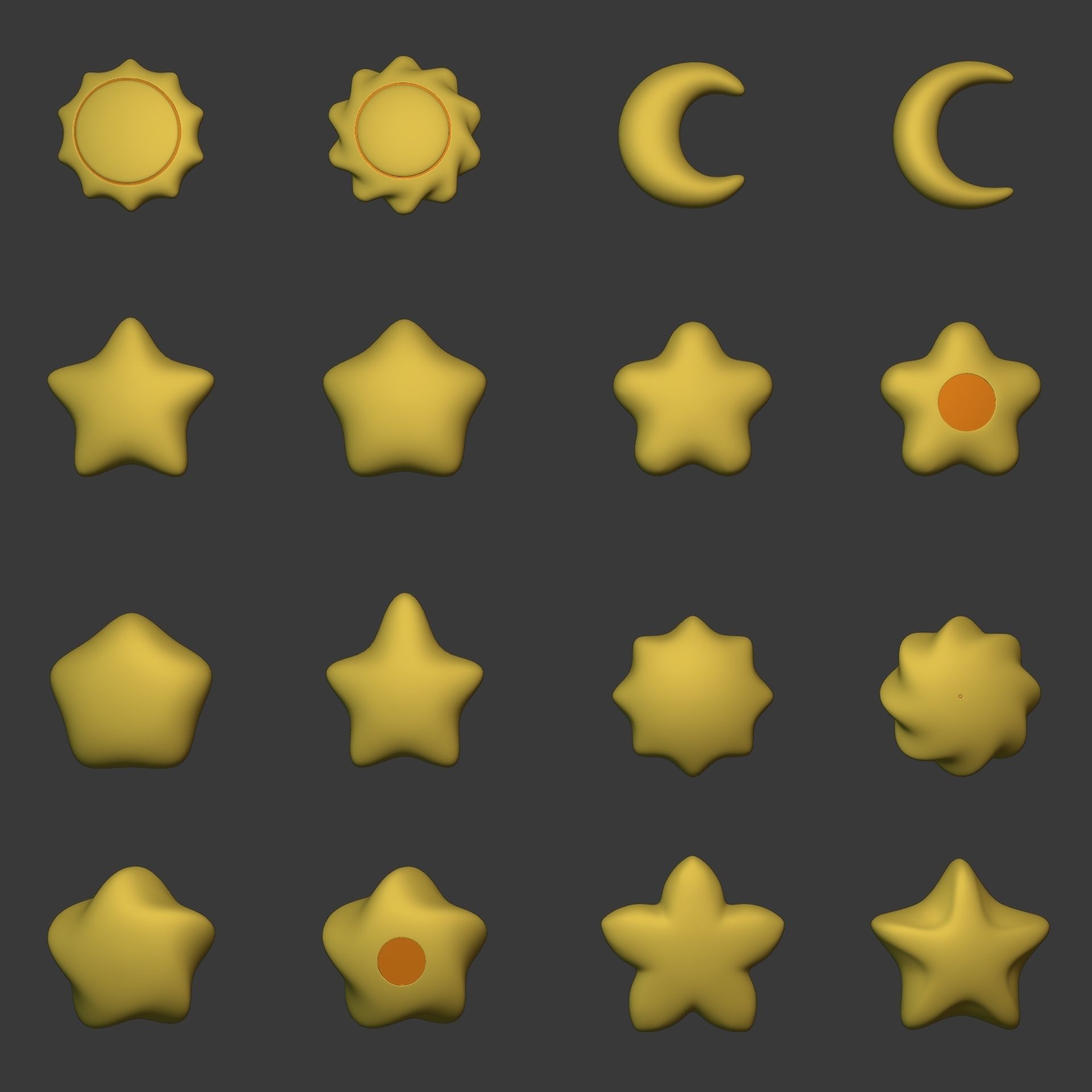 3D model Cartoon Stars Pack VR / AR / low-poly | CGTrader