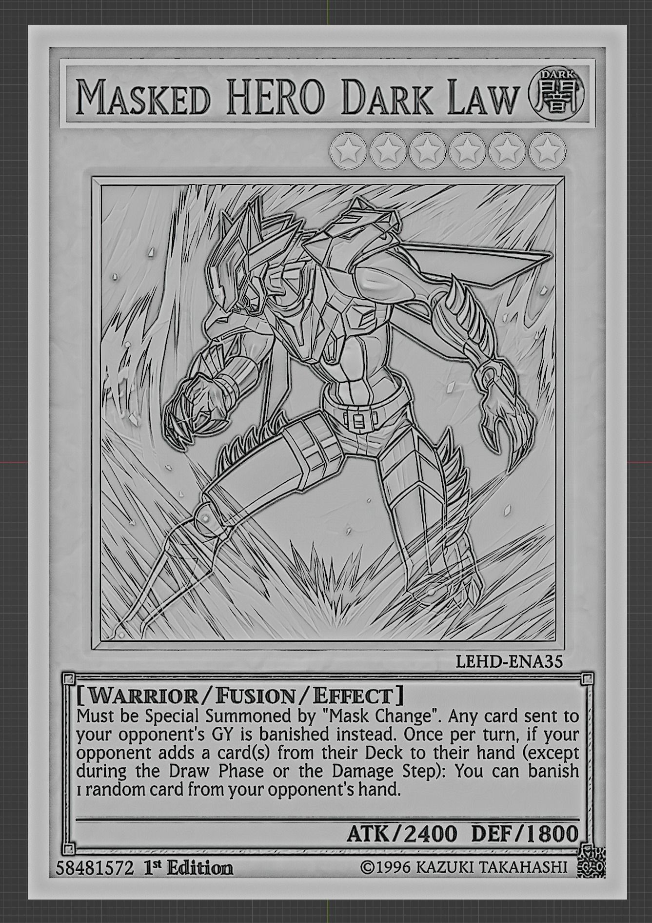 masked hero dark law - yugioh 3D model 3D printable | CGTrader