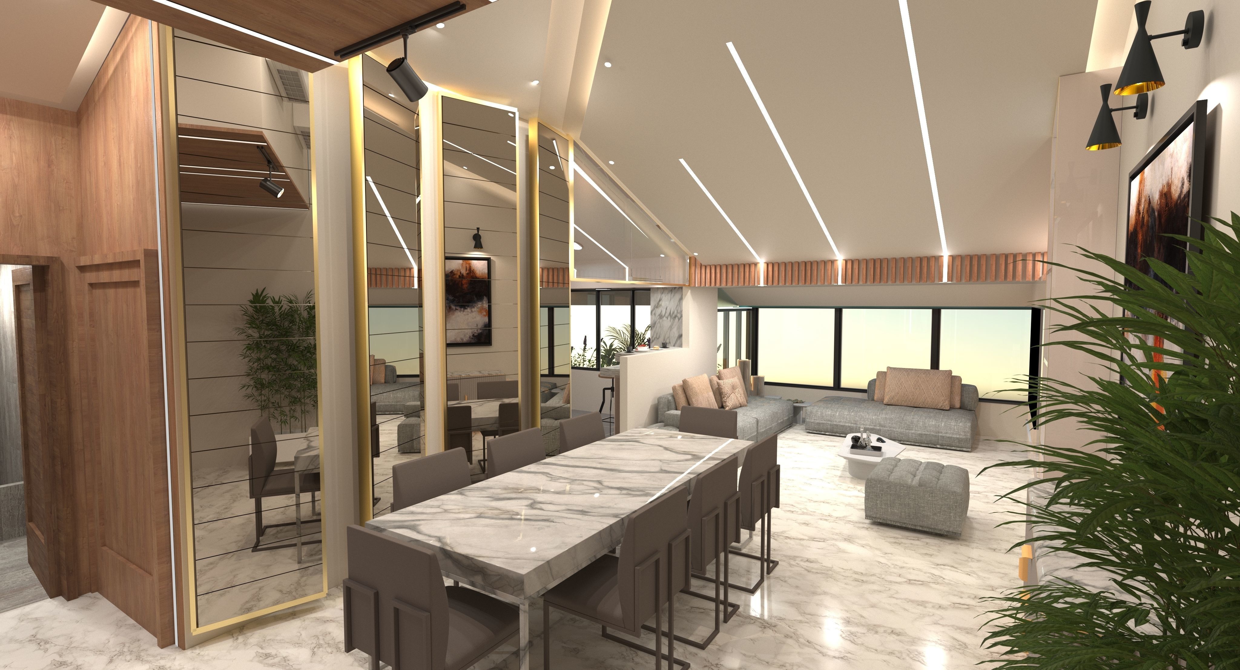 Modern Home with Roof Ceiling 3D model | CGTrader