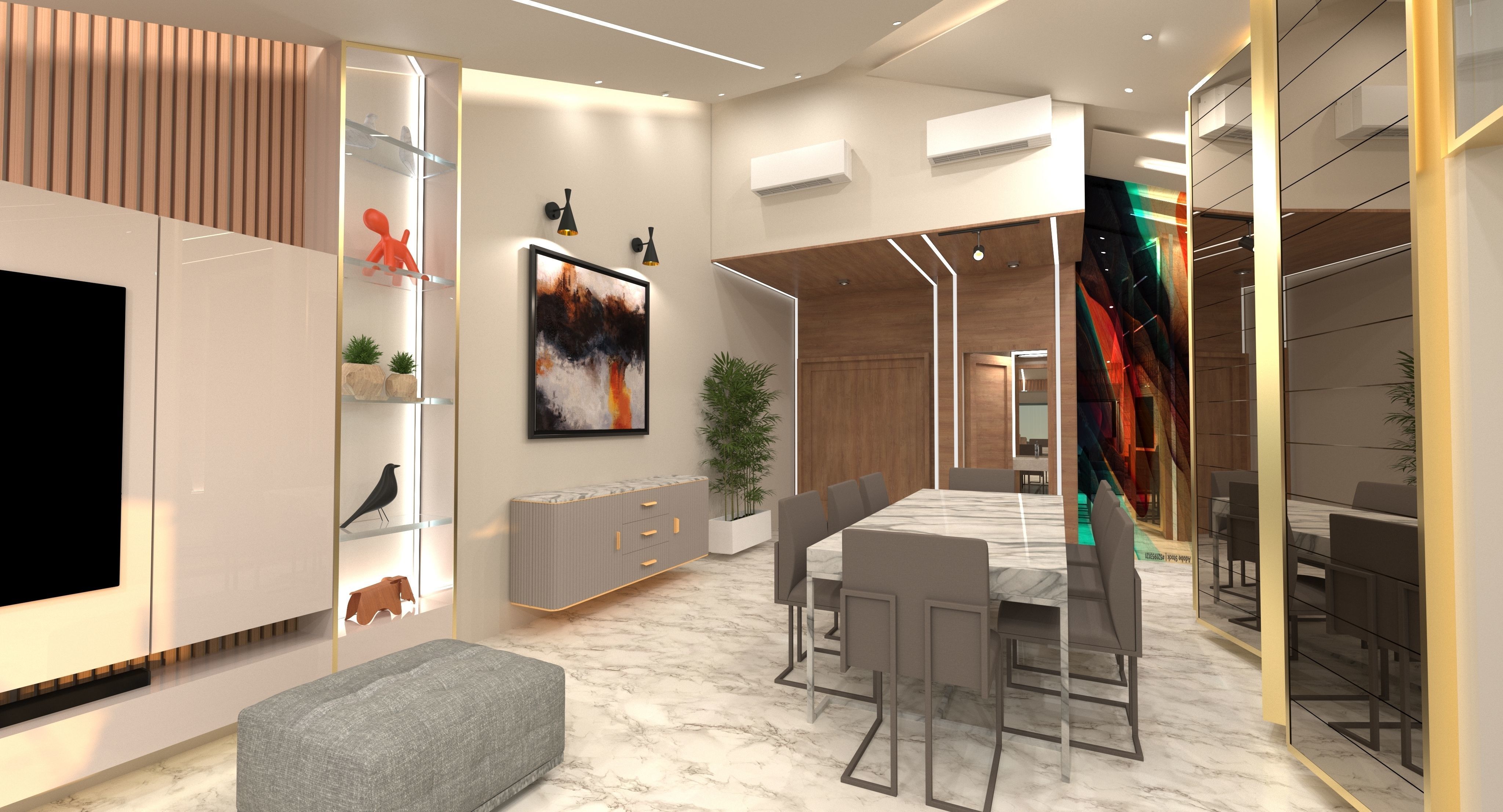 Modern Home with Roof Ceiling 3D model | CGTrader