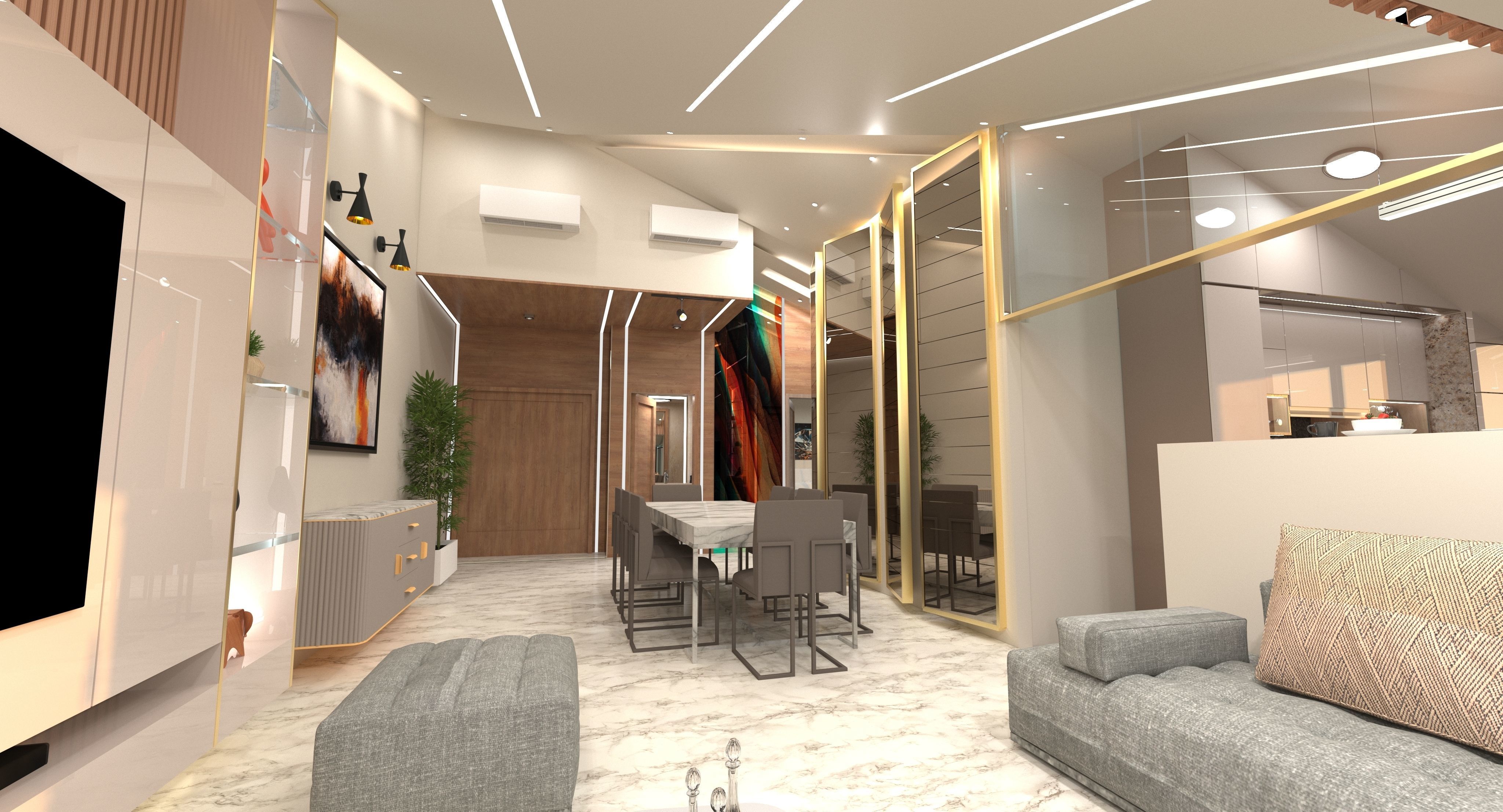 Modern Home with Roof Ceiling 3D model | CGTrader