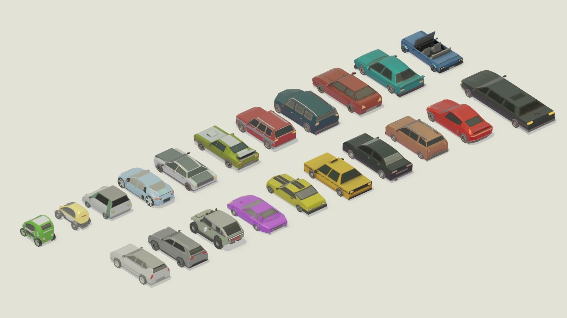 3D model Stylized Lowpoly Car Pack - 3D Model VR / AR / low-poly | CGTrader