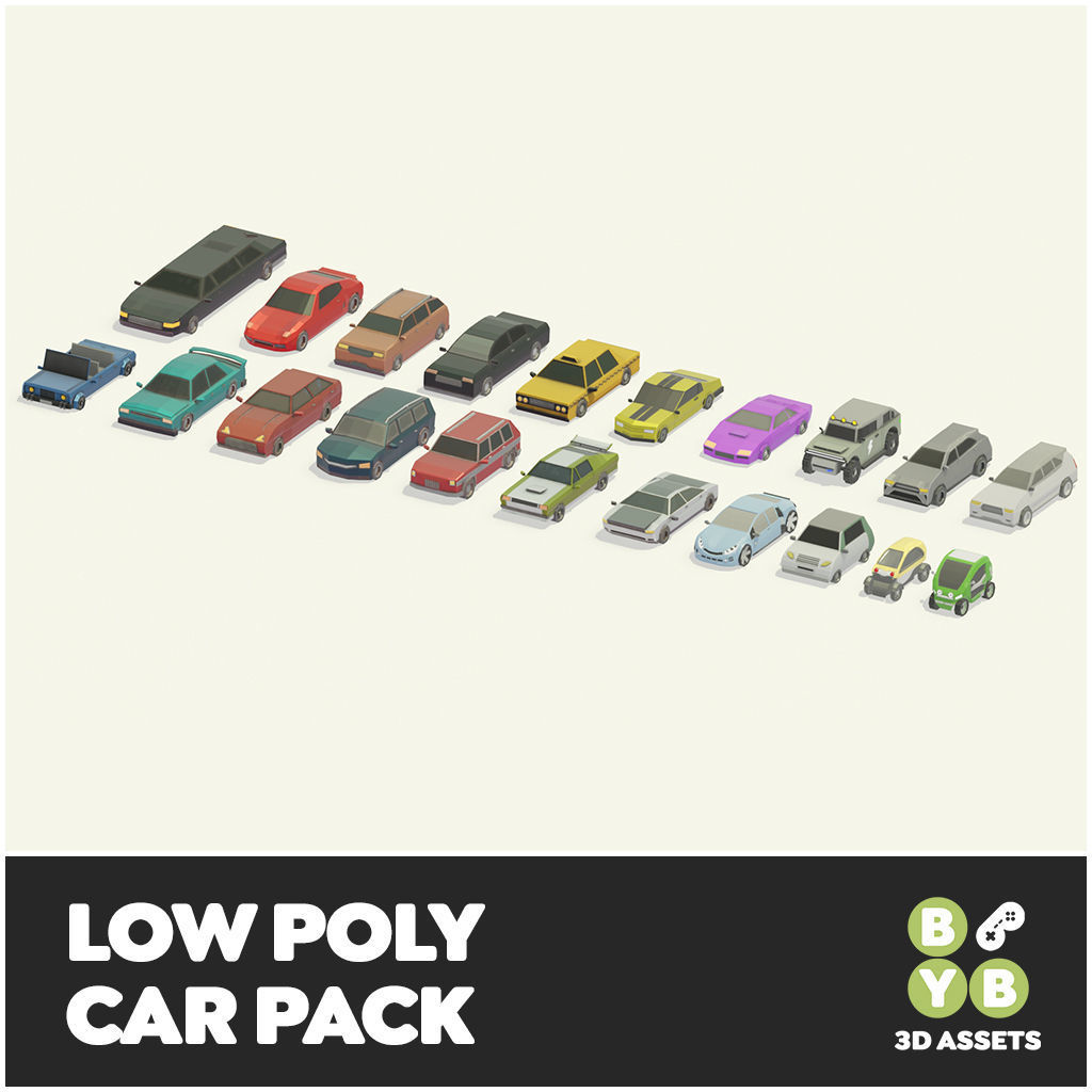 3D model Stylized Lowpoly Car Pack - 3D Model VR / AR / low-poly | CGTrader