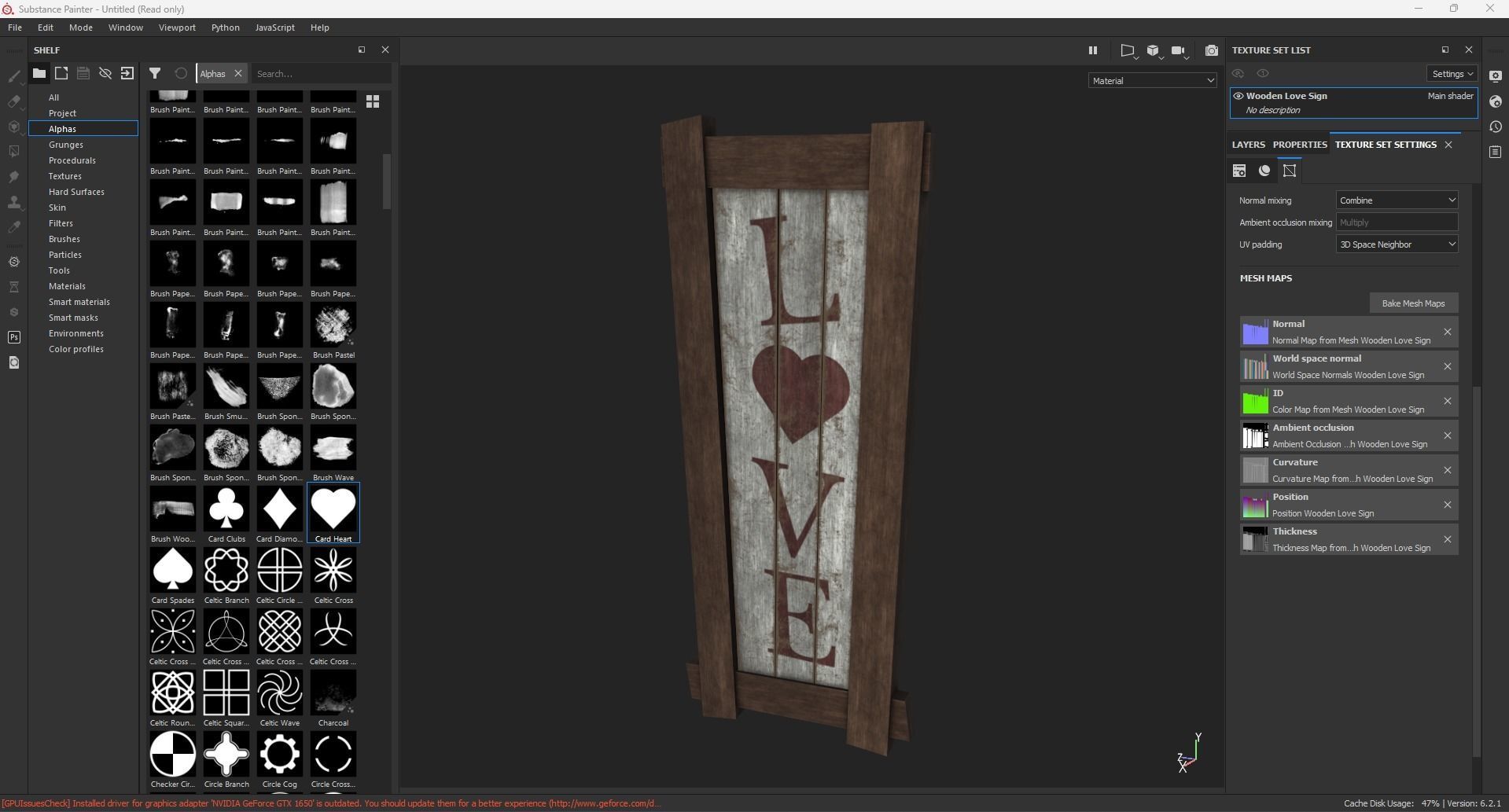 3D model Wooden Love Sign VR / AR / low-poly | CGTrader