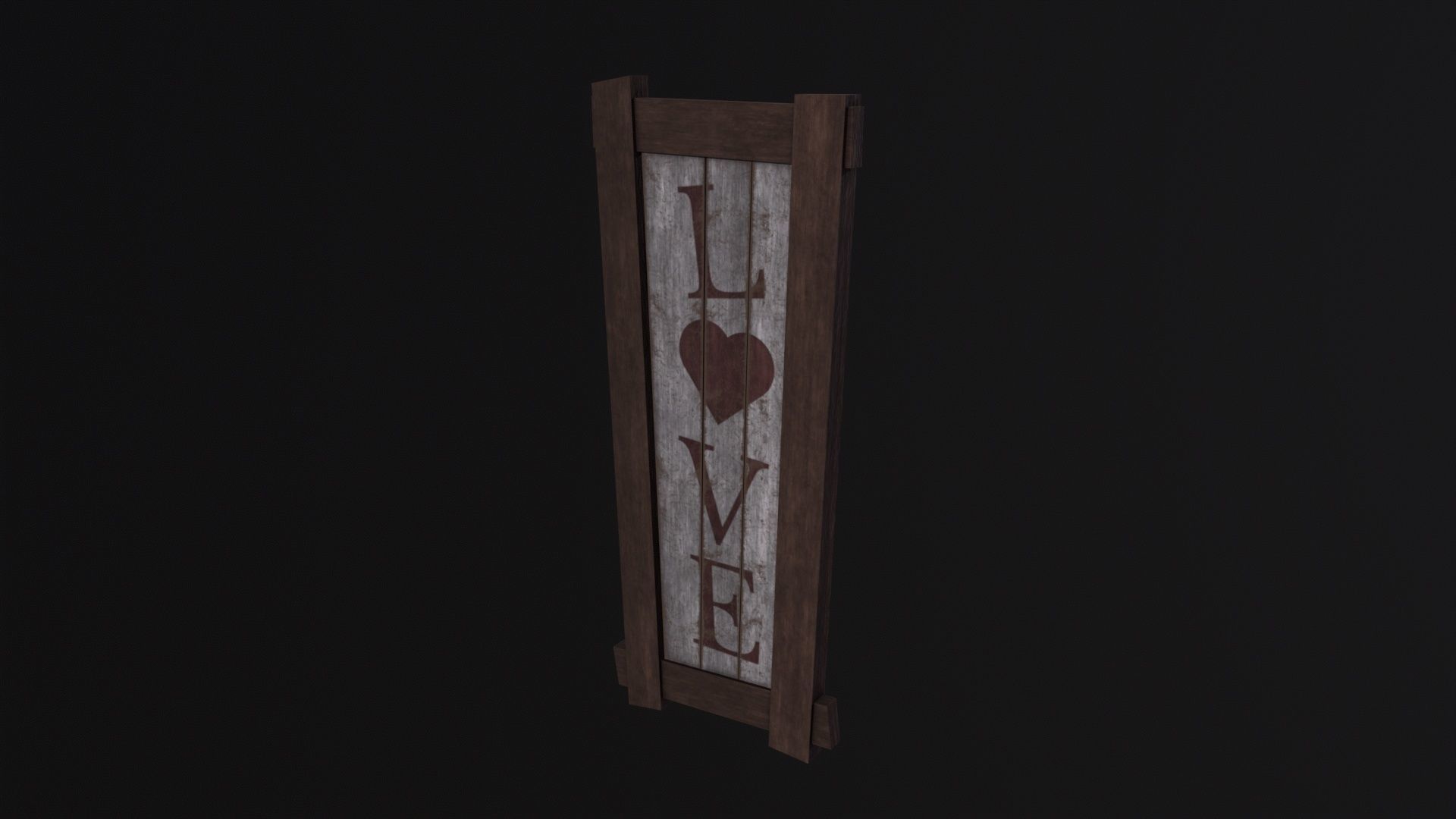 3D model Wooden Love Sign VR / AR / low-poly | CGTrader