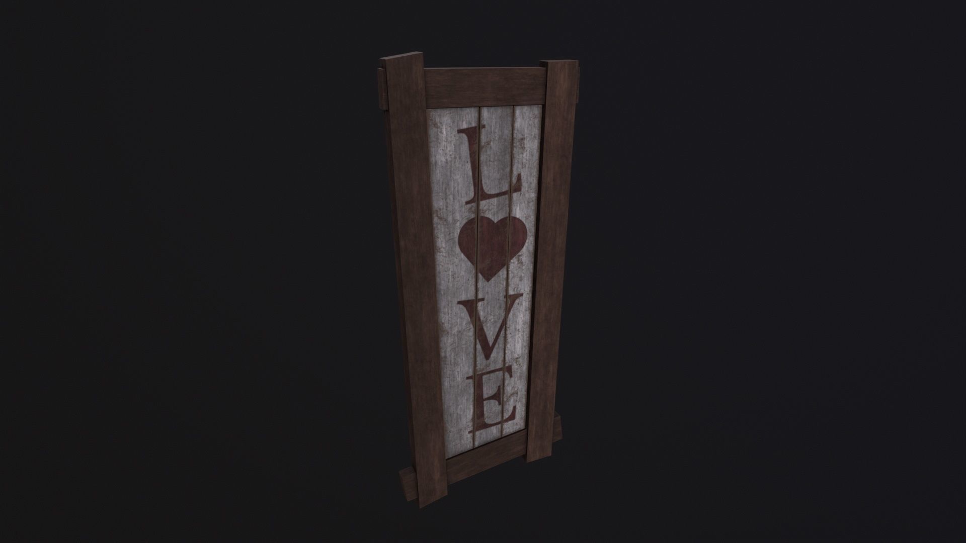 3D model Wooden Love Sign VR / AR / low-poly | CGTrader