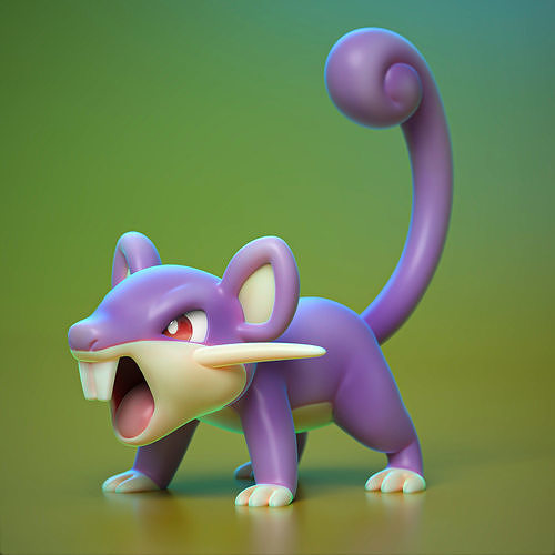 RATTATA POKEMON 3D model 3D printable | CGTrader