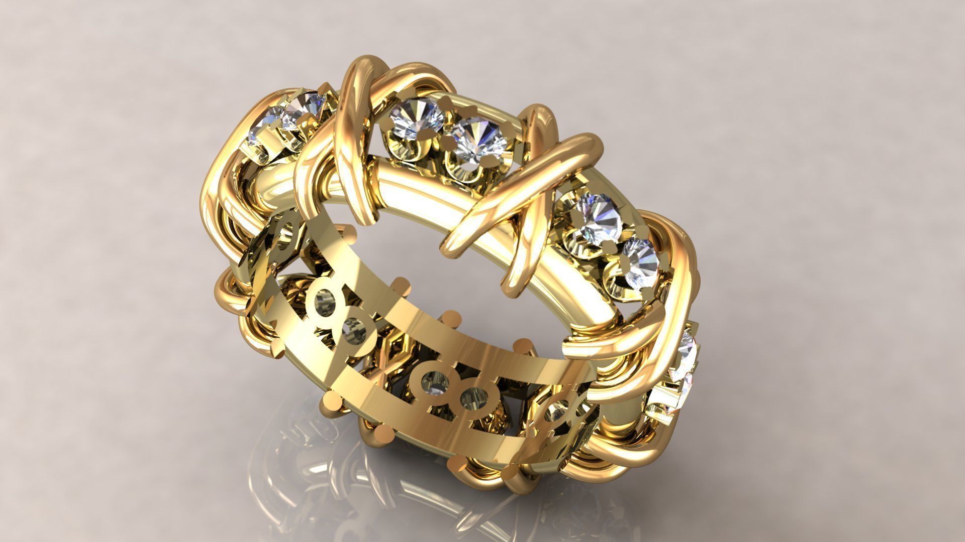 Tiffanys Style Gold X Ring 3D print model 3D model 3D printable | CGTrader